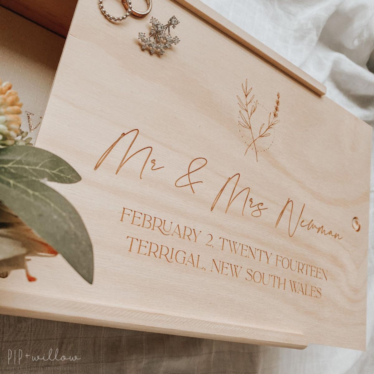 Personalized Wooden Wedding Keepsake Box for Cherished Memories – Pip ...