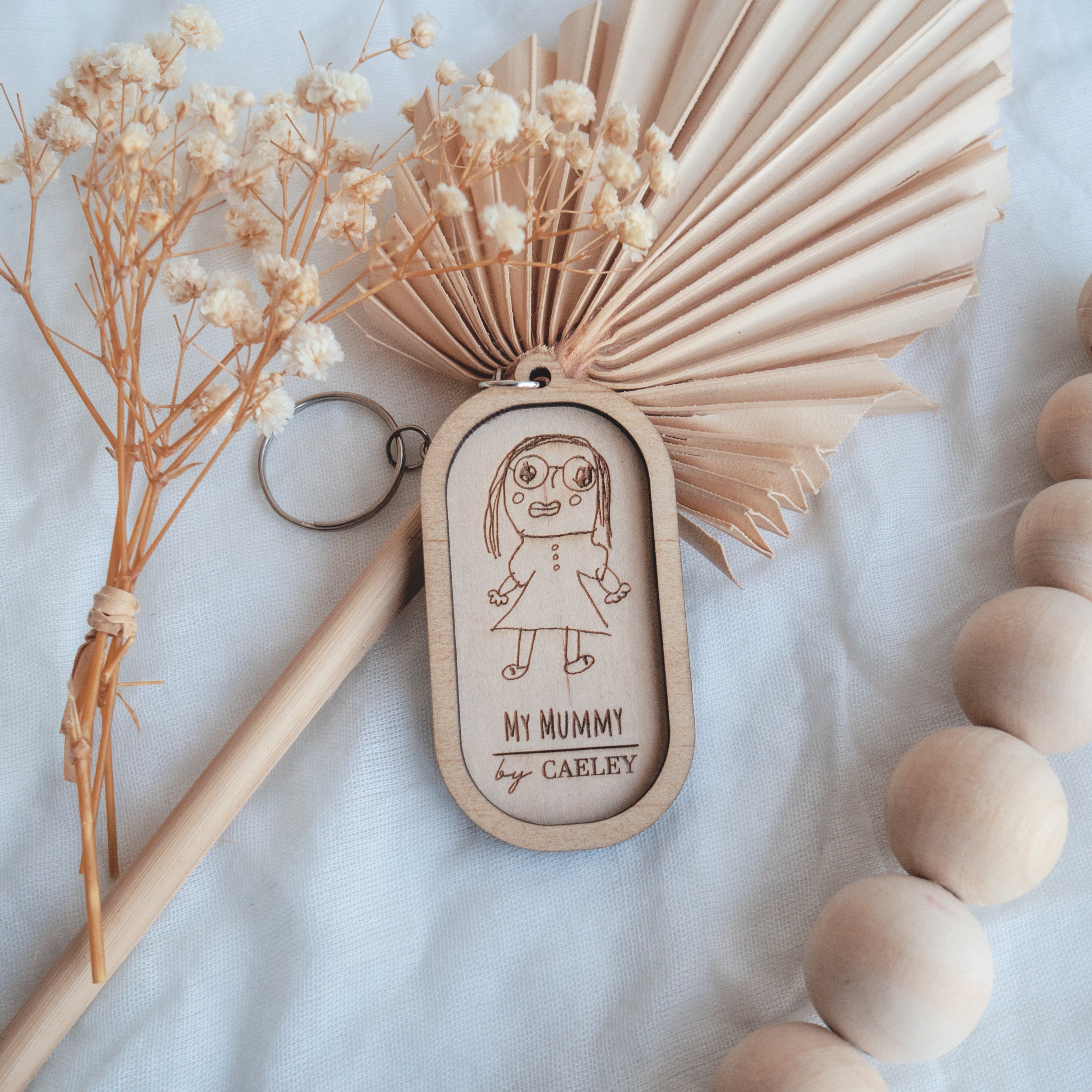 Keyring With Child's Drawing For Mother's Day – Pip + Willow