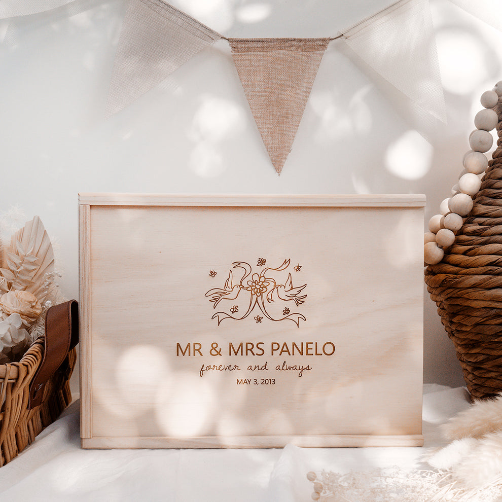 Personalized Wooden Wedding Keepsake Box - Made in Australia – Pip + Willow